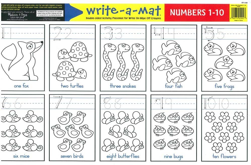 Numbers 1-10 Write A Mat - Grandrabbit's Toys in Boulder, Colorado Numbers 1-10 Write A Mat - Grandrabbit's Toys in Boulder, Colorado